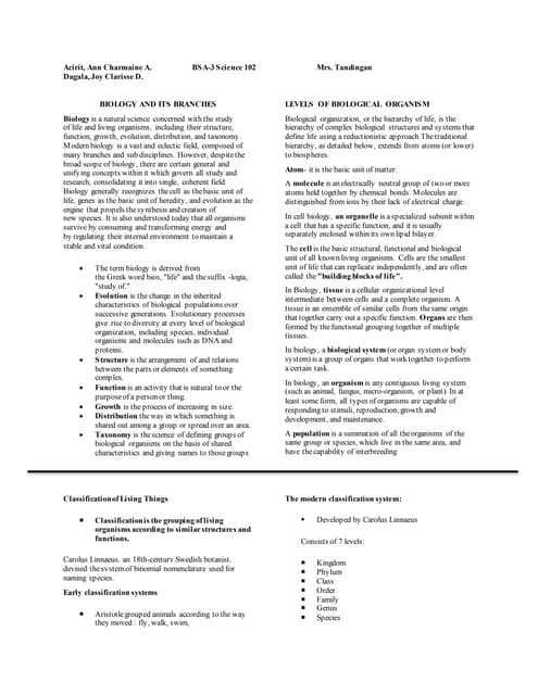 GENERAL BIOLOGY Unit 1 lesson 1 ppt | PPT