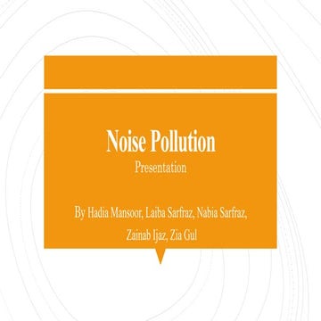 Noise Pollution | PPTX