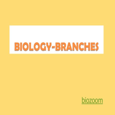 Biology branches | PPT