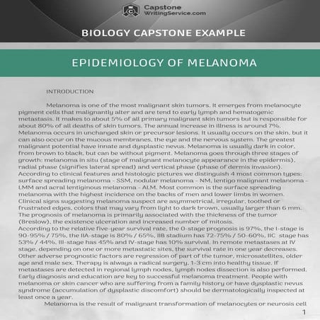 Biology Capstone Project Example | PDF