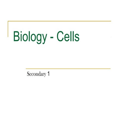 Biology - Cells | PPT