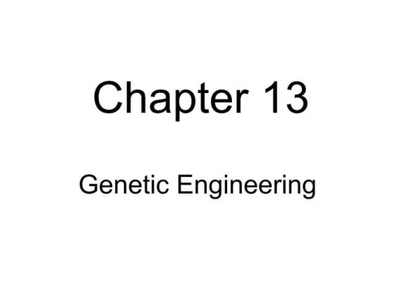 Basic principles of genetic engineering | PPTX