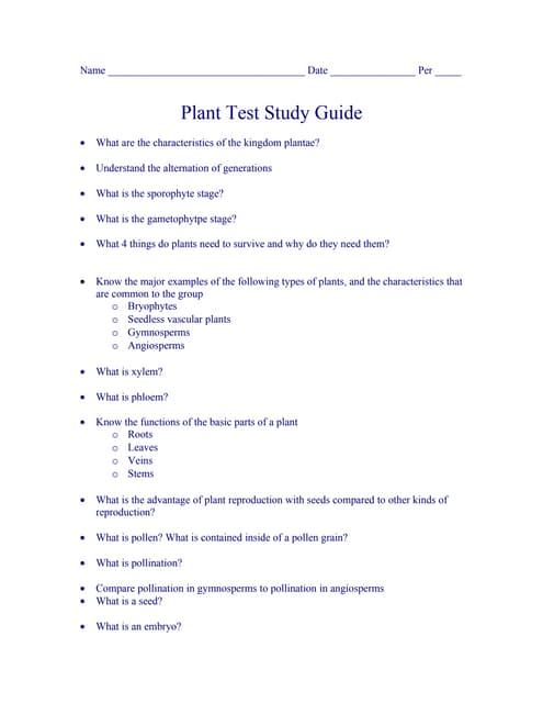 Plants vs. animals study guide | PDF