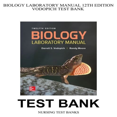 Biology laboratory manual 12th vodopich test bank | PDF