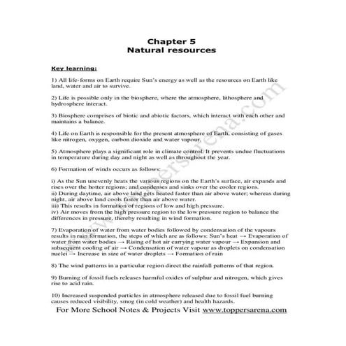Biology natural resources notes | PDF