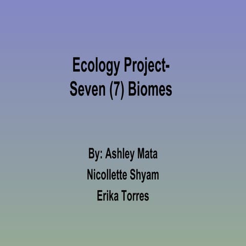 Types of biomes and its importance required for humans | PPTX