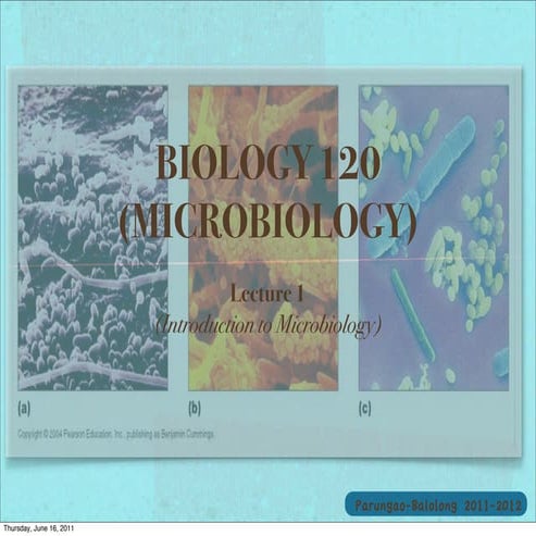 Biology 120 lecture 1 2011 2012 | PDF
