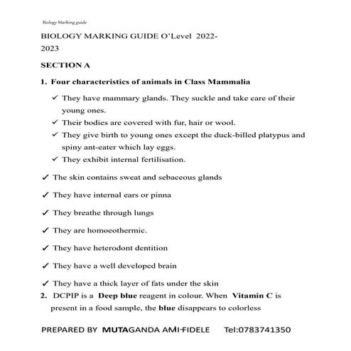 Biology 2022-2023 O'Level.docx | Reproductive Health | Diseases and Conditions