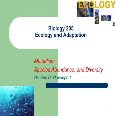 Mutualism, Species Abundance, and Diversity | PPTX