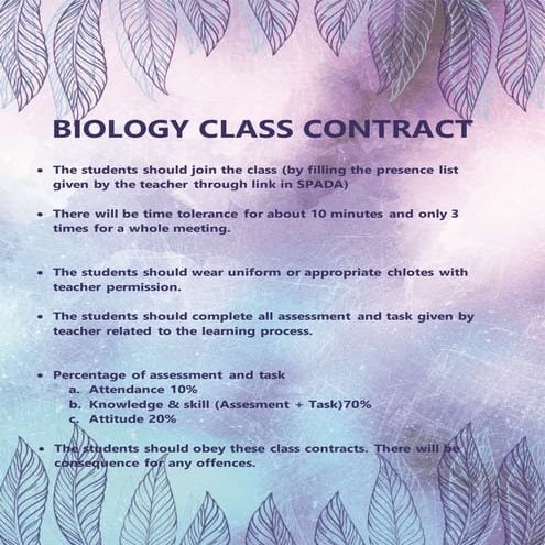 Biology class contract | DOCX | Education