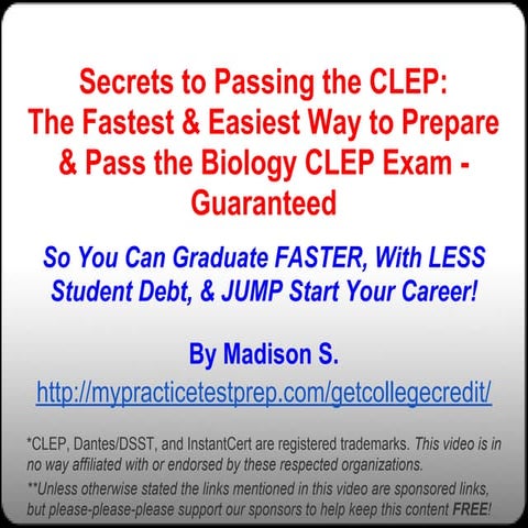 Biology CLEP Study Guides & Biology CLEP Practice Tests | PDF