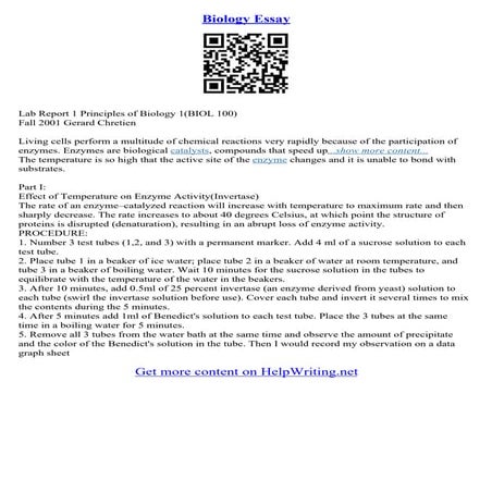 Biology Essay | PDF | Biological Sciences | Science