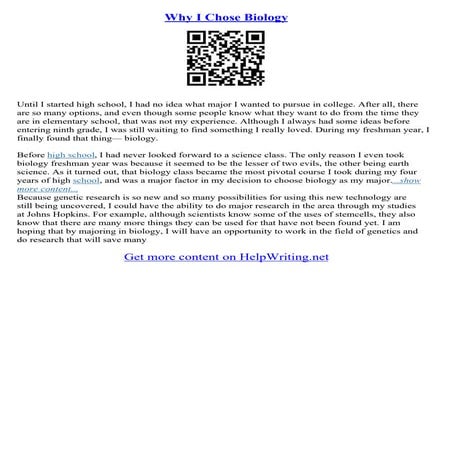 Biology Essay Topics | PDF