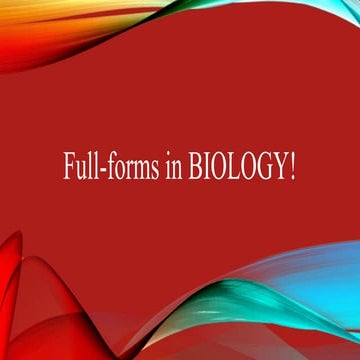 Biology Full-Forms | PPT