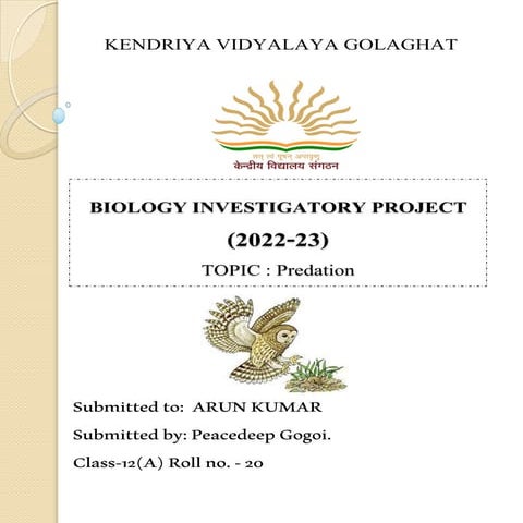 BIOLOGY INVESTIGATORY PROJECT.pdf | Biological Sciences | Science