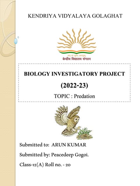 Biology investigatory project class 12 | PDF