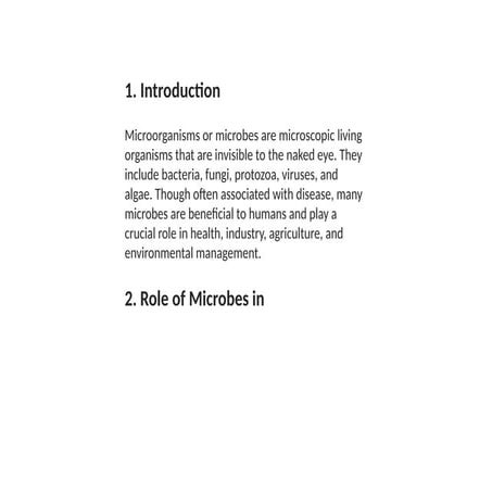 Microbes in human welfare | DOCX