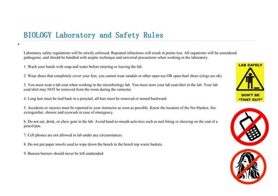 Working In A Lab Safety Donts Lab Safety Basics: Don't Forget The