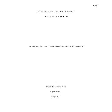 Biology Lab Report 1 | PDF