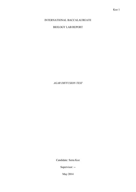 Biology Lab Report 1 | PDF