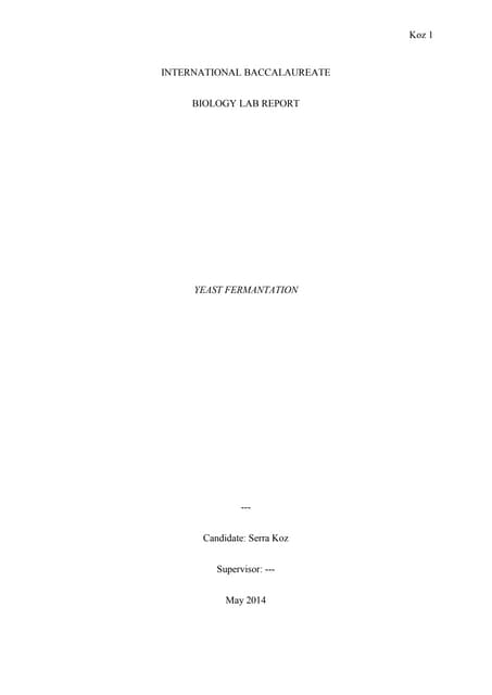 BIOLOGY SBA (LAB) | DOCX