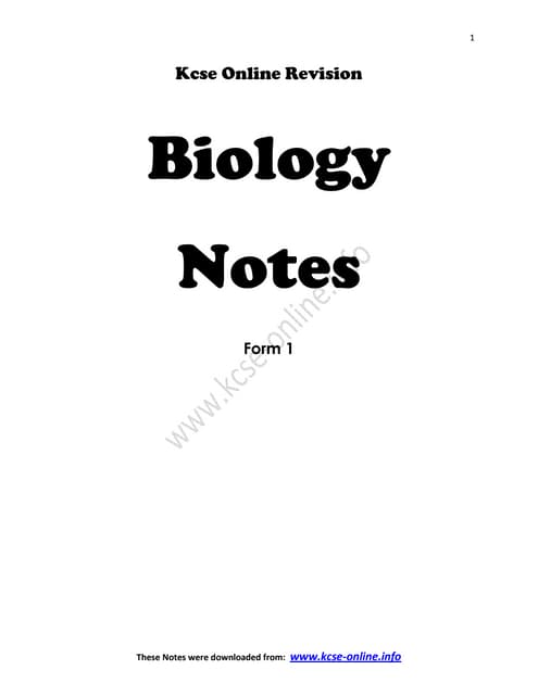 1. Introductin to biology meant for form 1, grade 9 | PDF | Chemistry ...