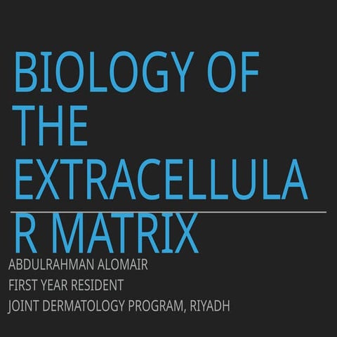 Biology of the ExtraCellular Matrix - Functions of the ECM, Components of the ECM, Diseases ...