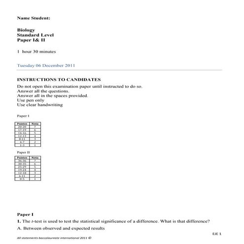 Biology paper 1&2 core evolution,chemestryof life, population, enzymes ...