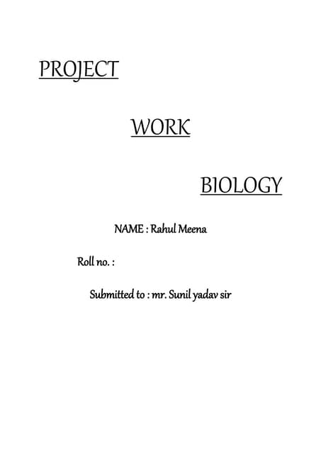 Class 12 Biology Investigatory Project CBSE | PDF