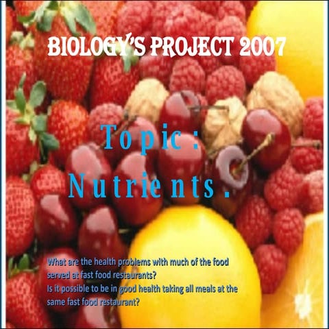 Biology’S Project 2007 | PPT