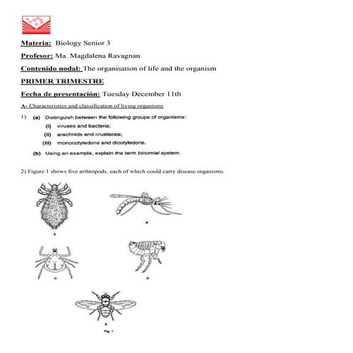 Biology s3, 1st term quest dec 2012 | PDF