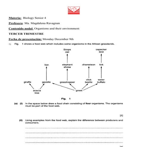 Biology s4, 3rd. term quest dec 2013 | PDF