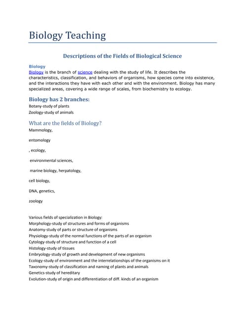 Introduction to Biology | PPTX