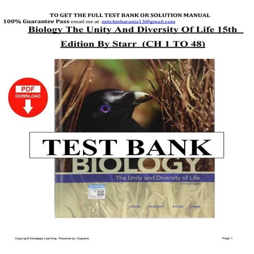 Biology the unity and diversity of life 15th edition by cecie starr ...