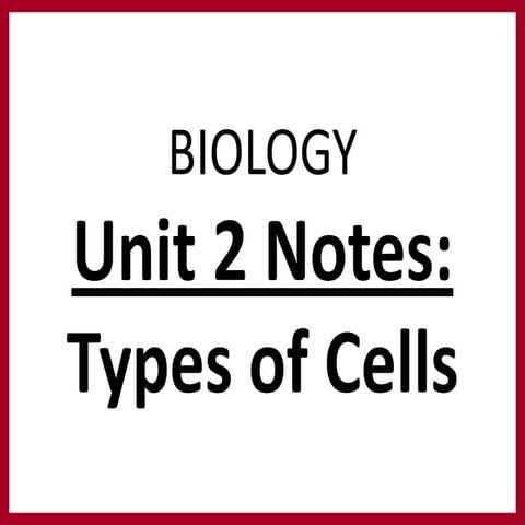 Biology unit 2 cells plant and animal cell notes | PPT