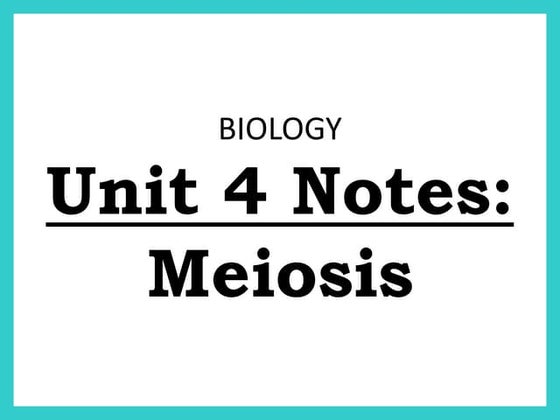 Biology unit 4 cell division mitosis notes | PPT