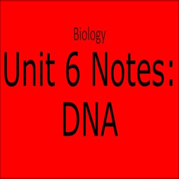 Biology Unit 6 Notes: DNA | PPTX | Chemistry | Science