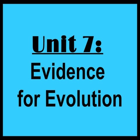 Biology unit 7 evolution evidence for evolution notes | PPT