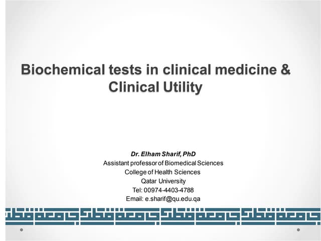 Introduction to clinical chemistry | PPTX