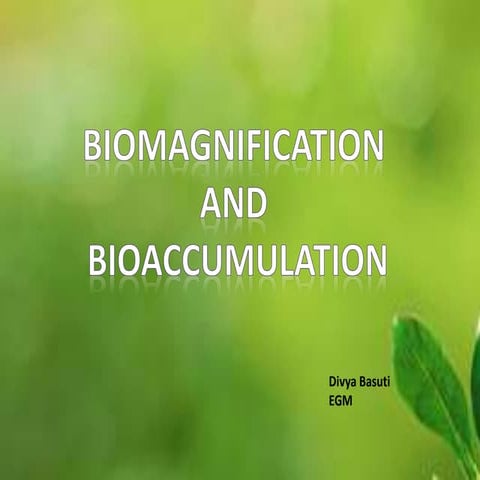 Bioaccumulation and Biomagnification | PPT