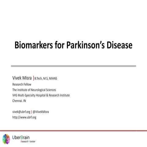Biomarkers for Parkinson's Diseases | PPTX