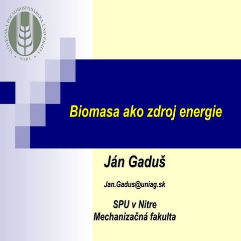 Biomasa Ako Zdroj Energie | PPT
