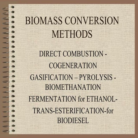Biomass Conversion methods for Energy | PDF