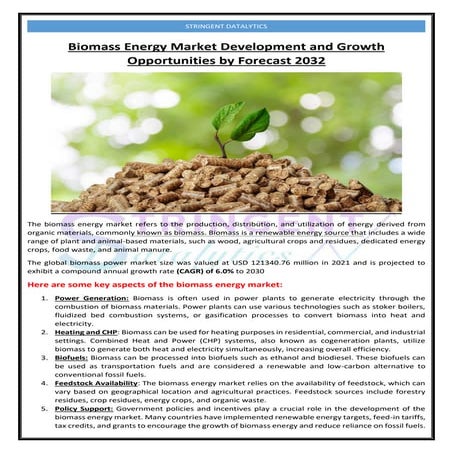 Biomass Energy Market Development and Growth Opportunities by Forecast ...