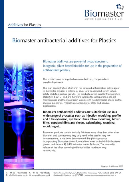 Biomaster ® Additives For Paper | PDF