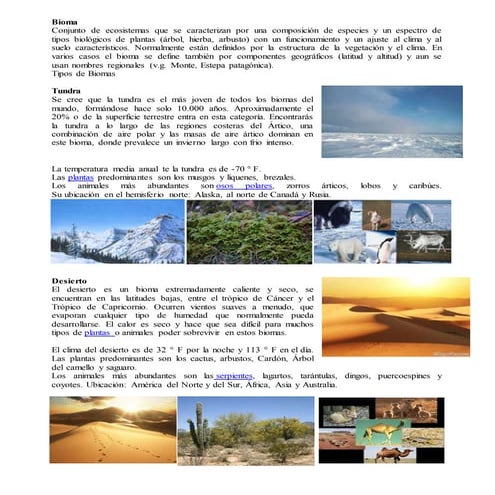 Biomas y sus ecosistemas | DOCX