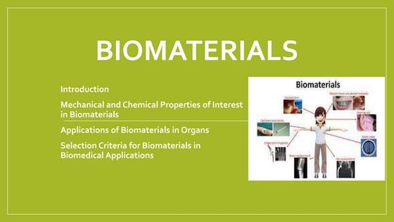 Lecture 1 biomaterials | PPTX