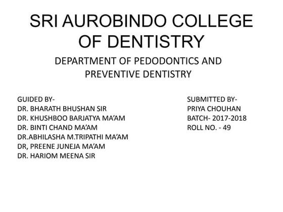 Pedodontic treatment triangle | PPTX | Dental Health | Diseases and ...