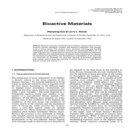 Biomaterials bioactive materials | PDF