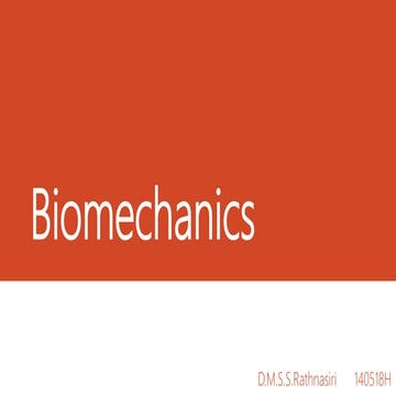 Introduction to Biomechanics | PPTX